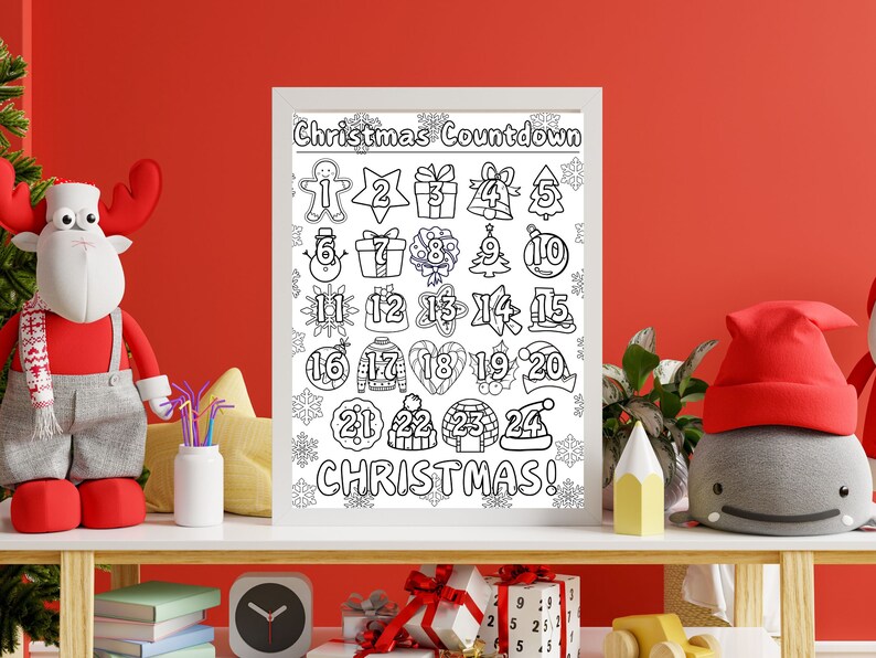 Christmas Countdown Coloring Page, Christmas Countdown, Digital ...