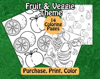 15 Printable Fruit Coloring Pages for Kids Fun Activity - Etsy