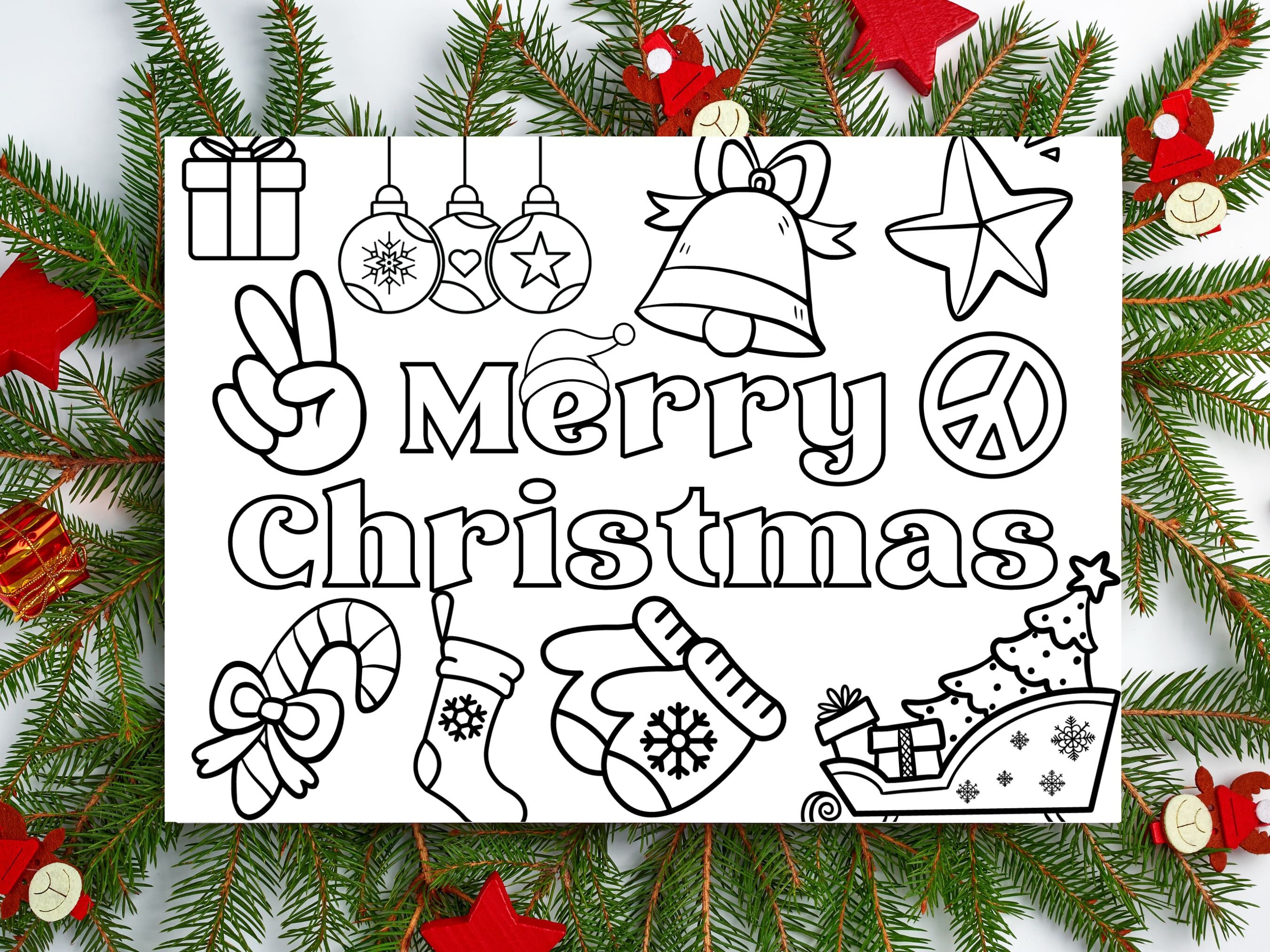 Retro Christmas Coloring Pages, Christmas Coloring Pages Printable ...