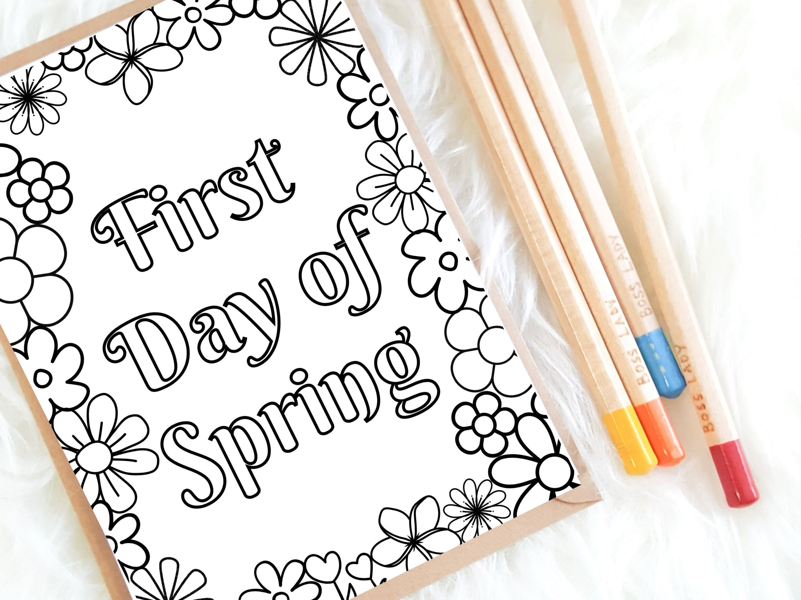 Spring Coloring Pages, Spring Coloring Pages for Kids, Adult Printable ...