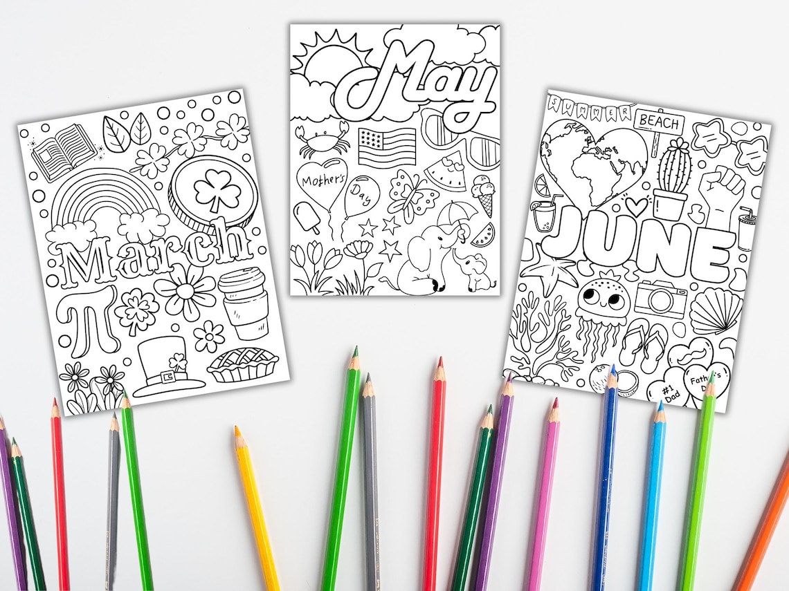 Months of the Years Coloring Pages, Months Printable, Printable ...