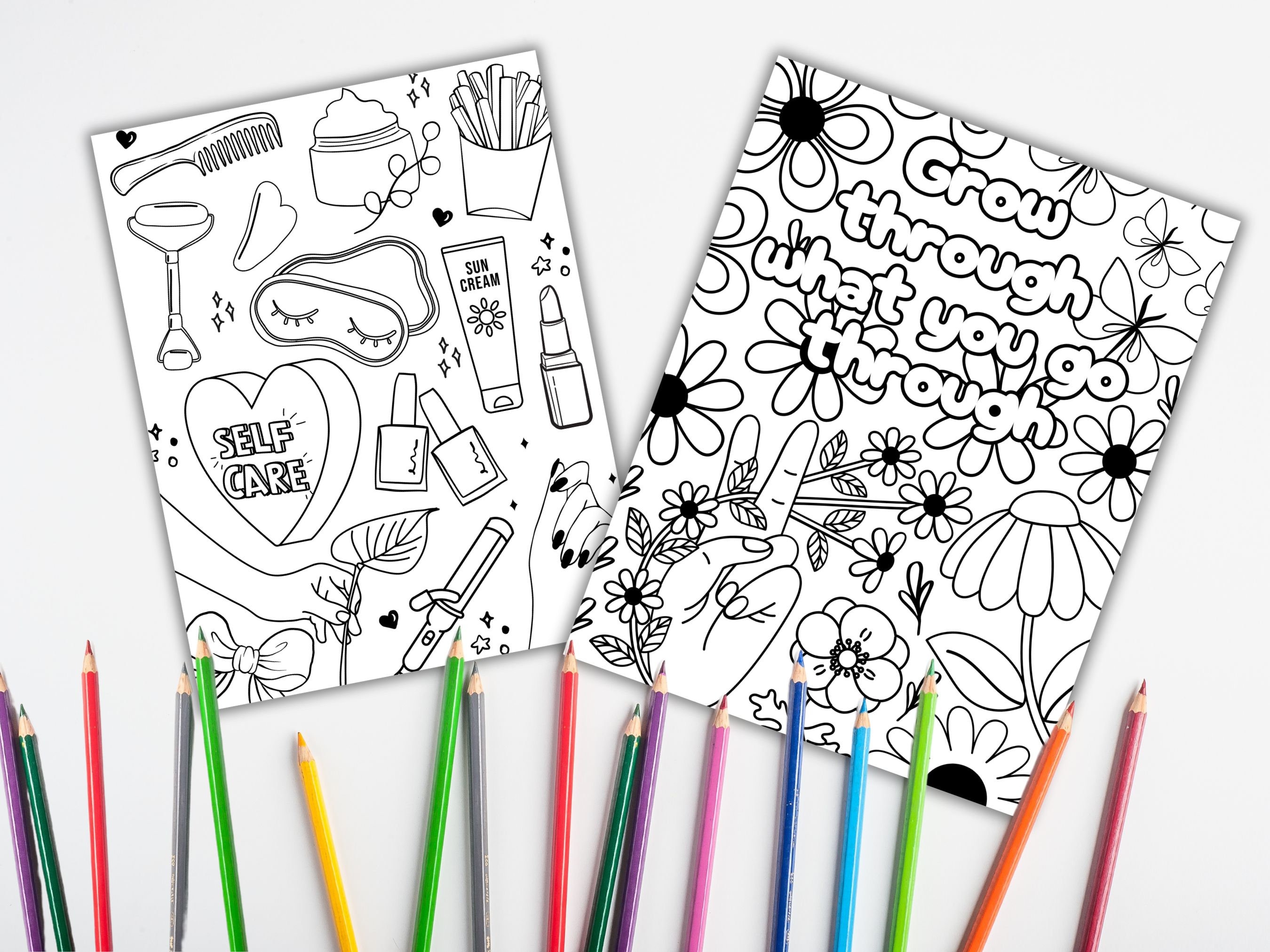 Self Care Coloring Pages, in My Self Care Era, Self Care at Home, Print ...
