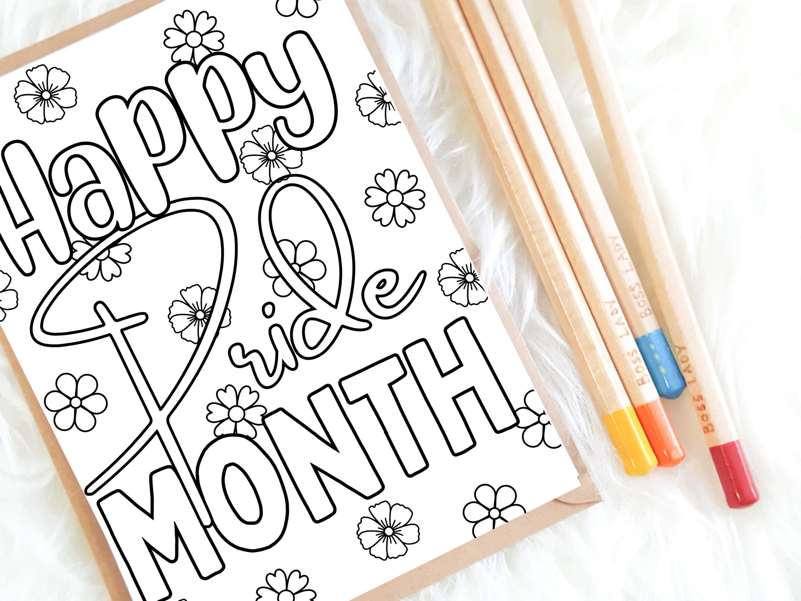 Pride Month Coloring Pages, Pride Month Gifts, Pride Flag, Print at ...