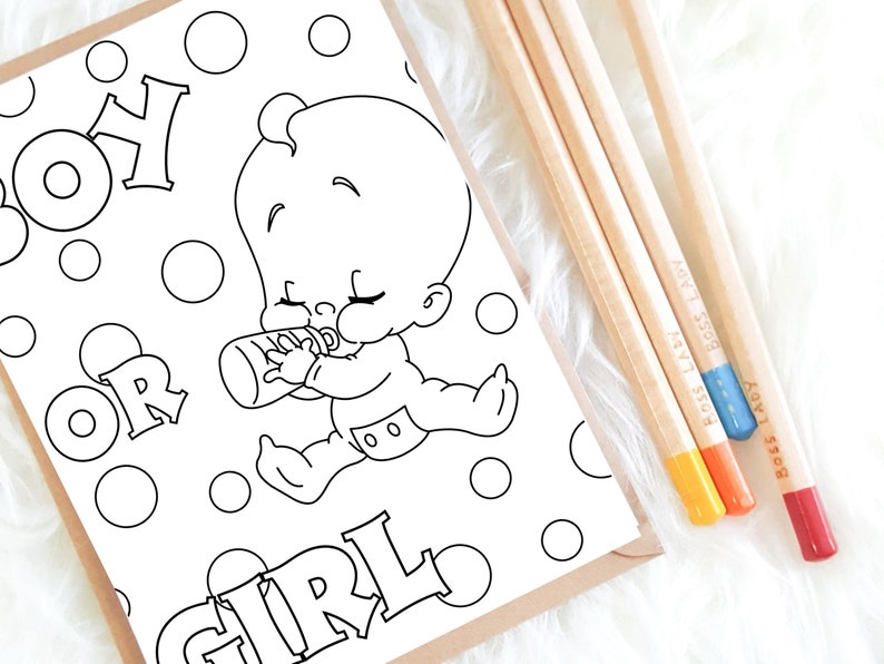 Baby Shower Coloring Pages, Baby Shower Coloring Book, Printable ...