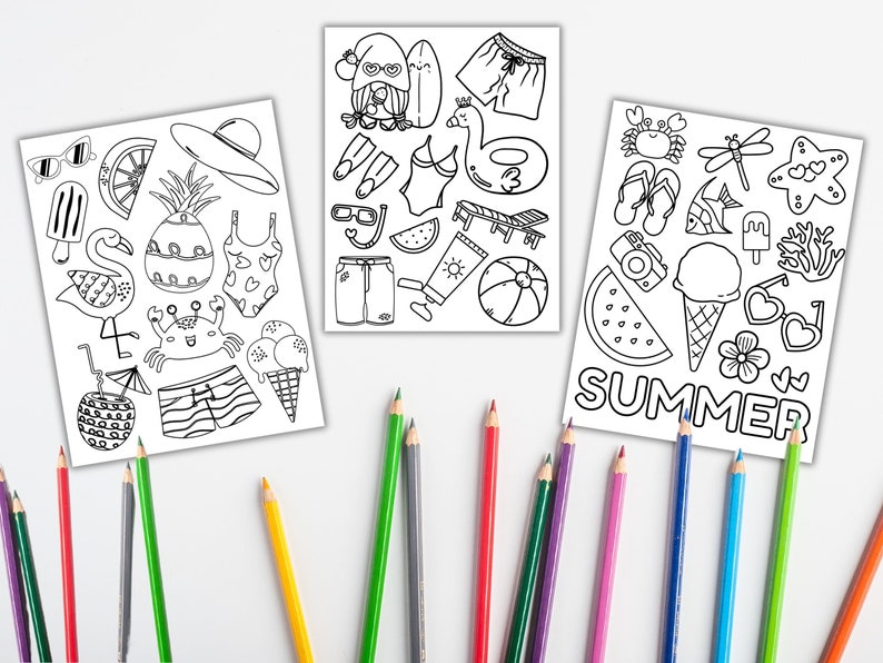 Summer Coloring Pages, Summer Coloring Pages for Kids, Adult Printable ...