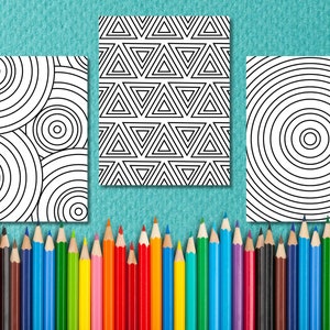 Abstract Coloring Pages, Geometric Coloring Pages, Printable Adult ...