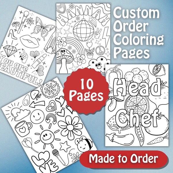 Custom Made Coloring Book - Etsy