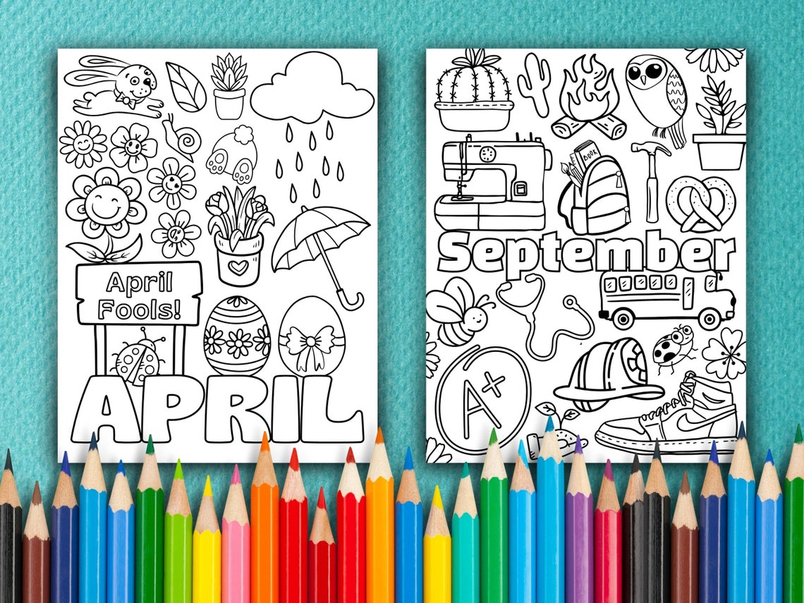 Months of the Years Coloring Pages, Months Printable, Printable ...
