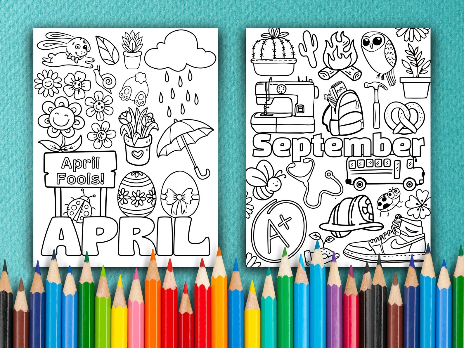 Months of the Years Coloring Pages, Months Printable, Printable ...