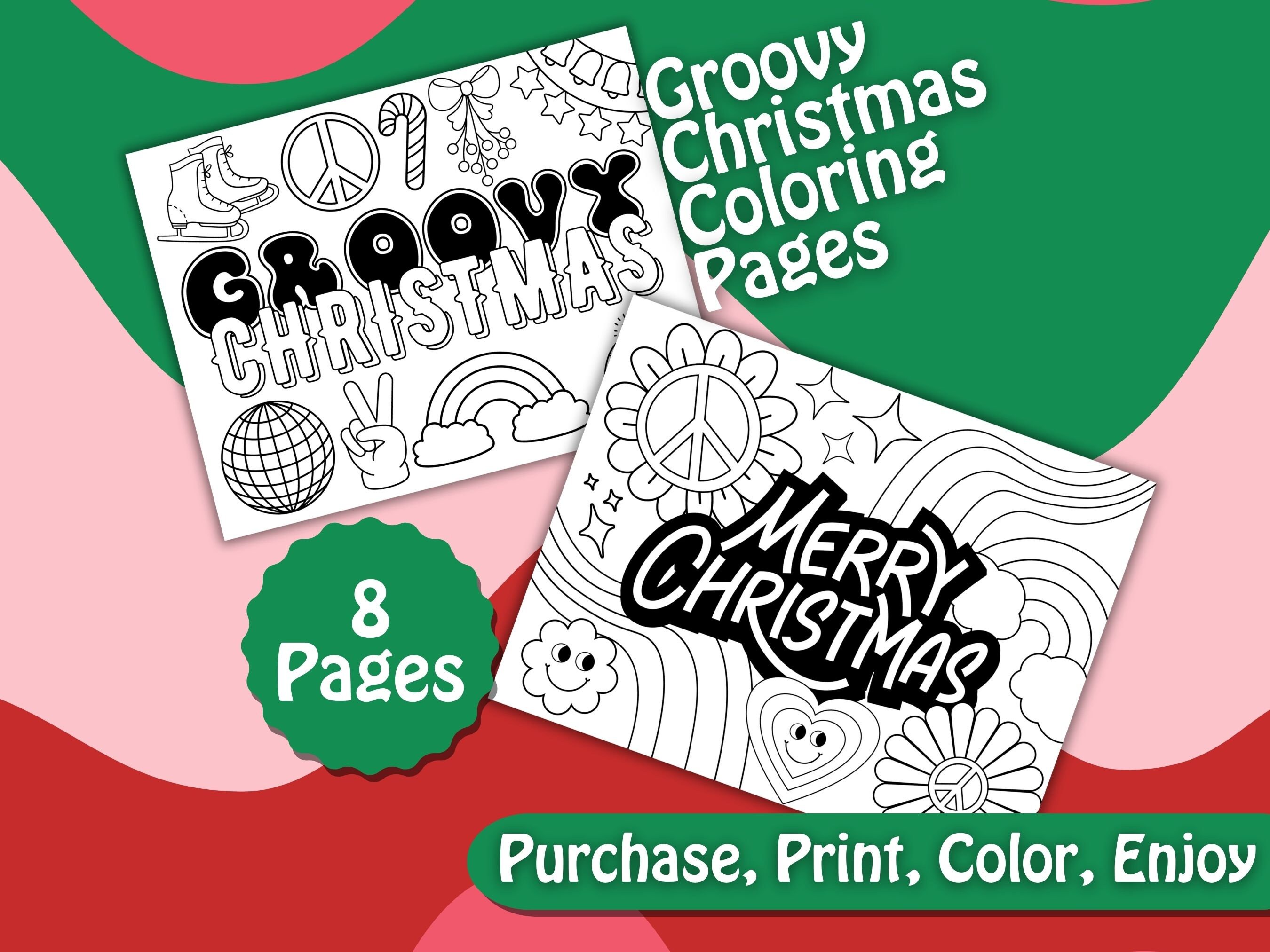 Retro Christmas Coloring Pages, Christmas Coloring Pages Printable ...