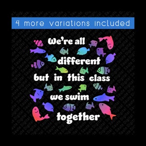 Rainbow Fish Png We're All Different but in This Class We Swim Together ...