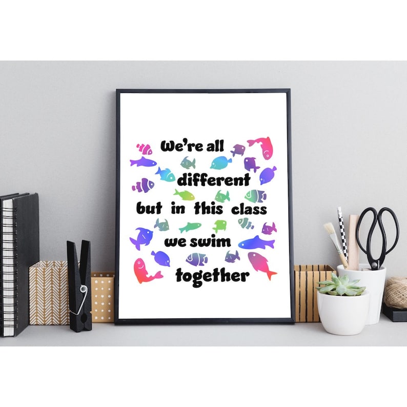 Rainbow Fish Png We're All Different but in This Class We Swim Together ...