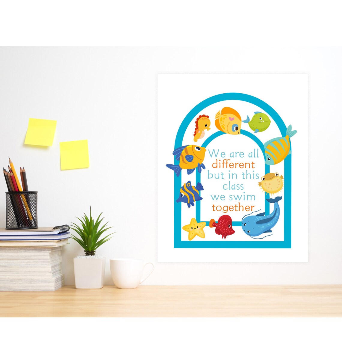 Rainbow Fish Png We're All Different but in This Class We Swim Together ...