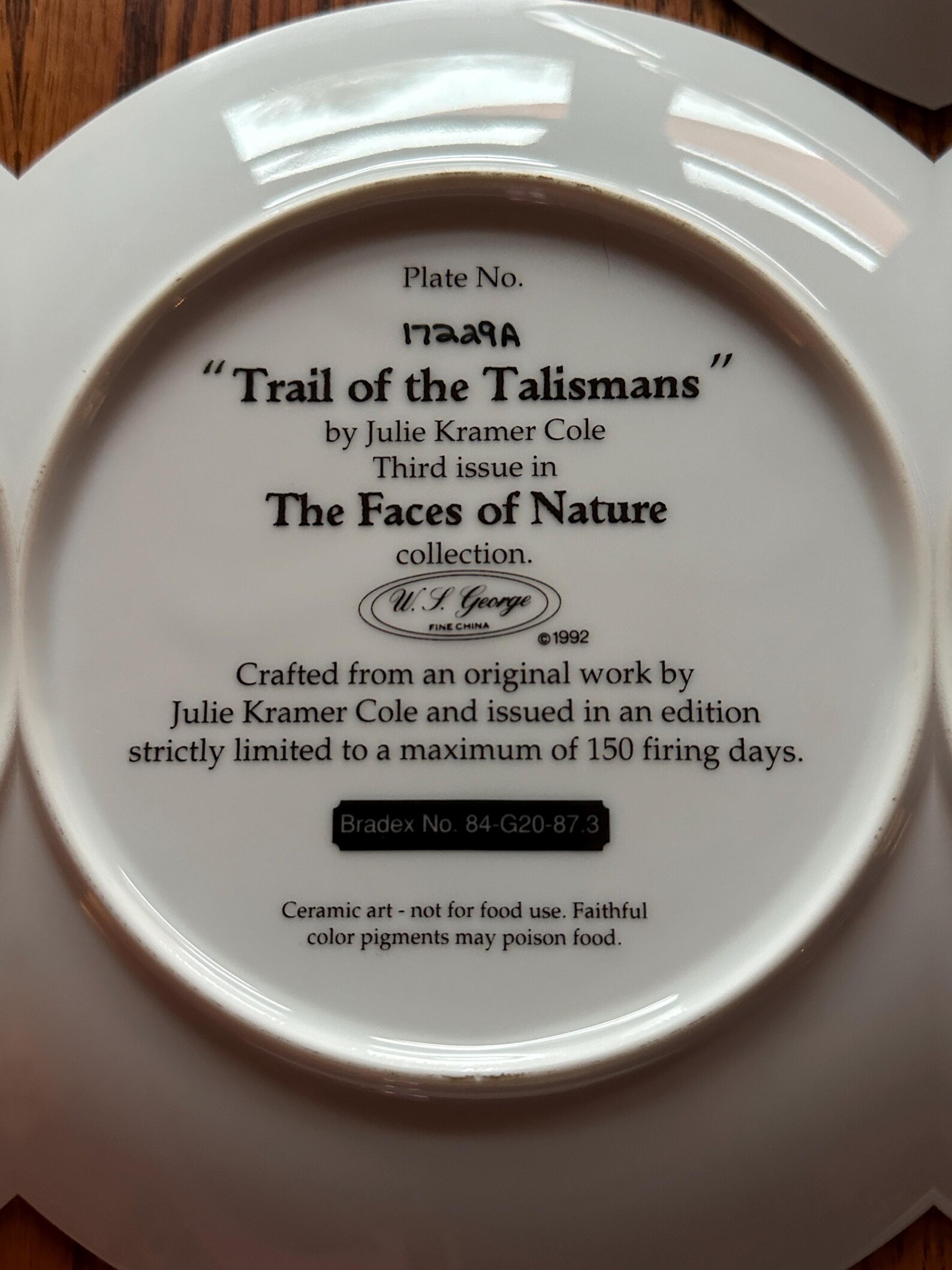 Julie Kramer Cole the Faces of Nature Collection 8 Plates Native ...
