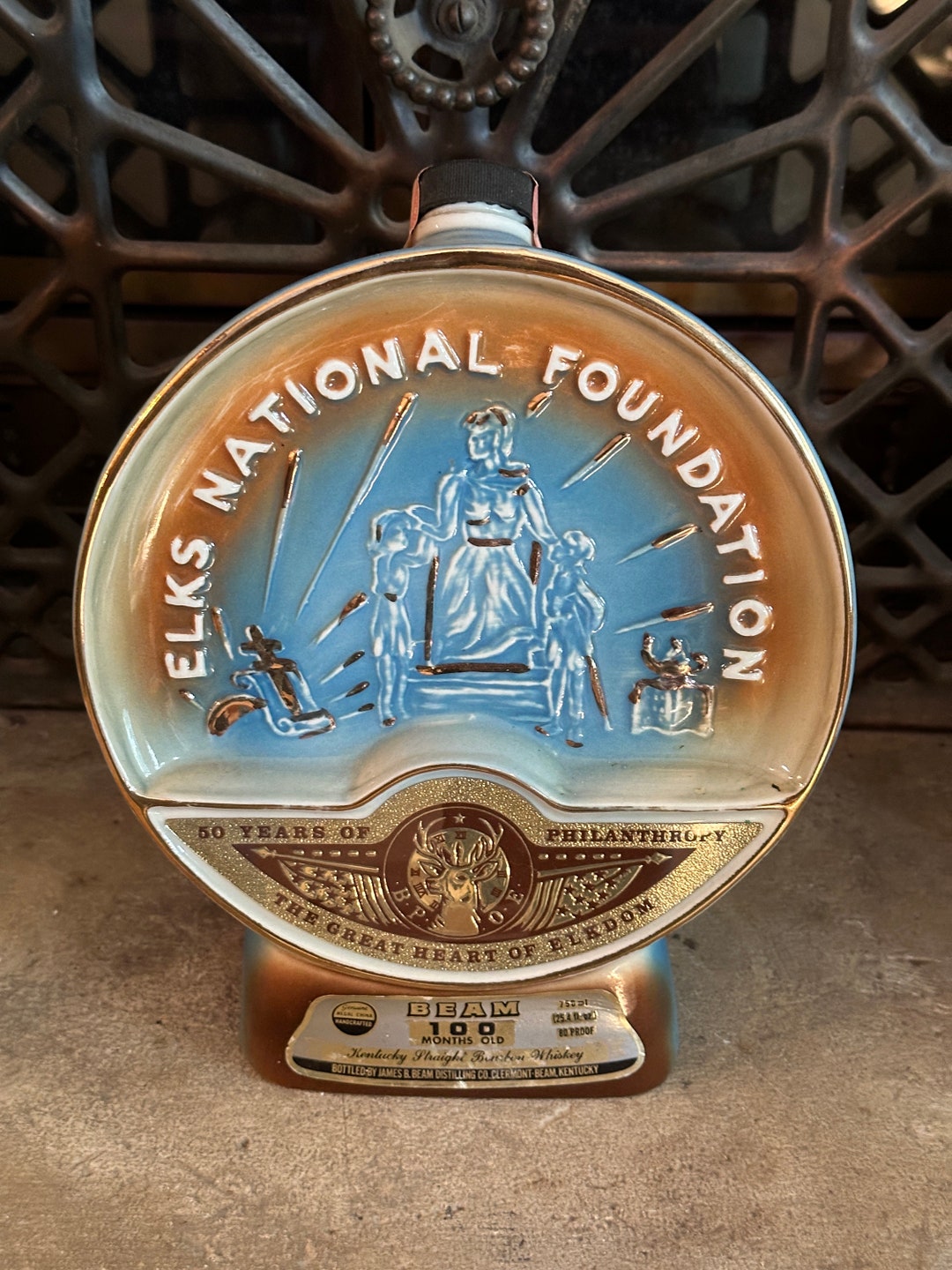 1960's Elks National Foundation Decanter Jim Beam 100 Months Old - Etsy