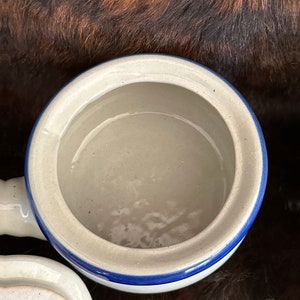 Blue Trim Handled Stoneware Soup Crocs Bowl - Etsy