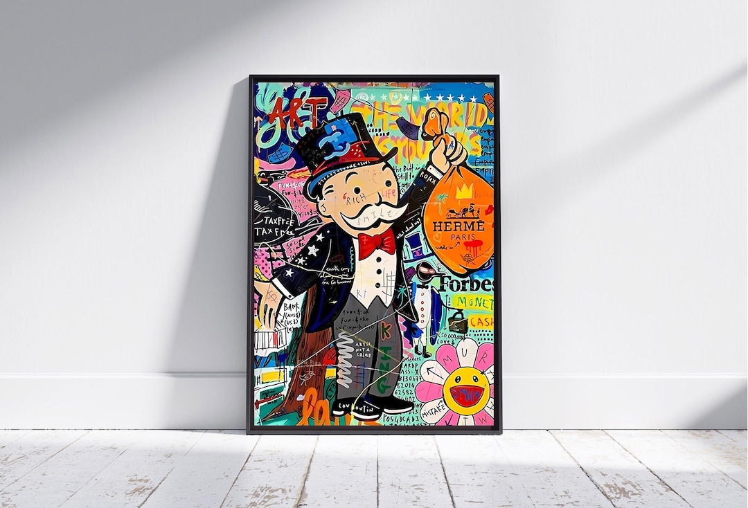 Monopoly Man Canvas/poster, Monopoly Man Wall Art, Cartoon Portrait ...