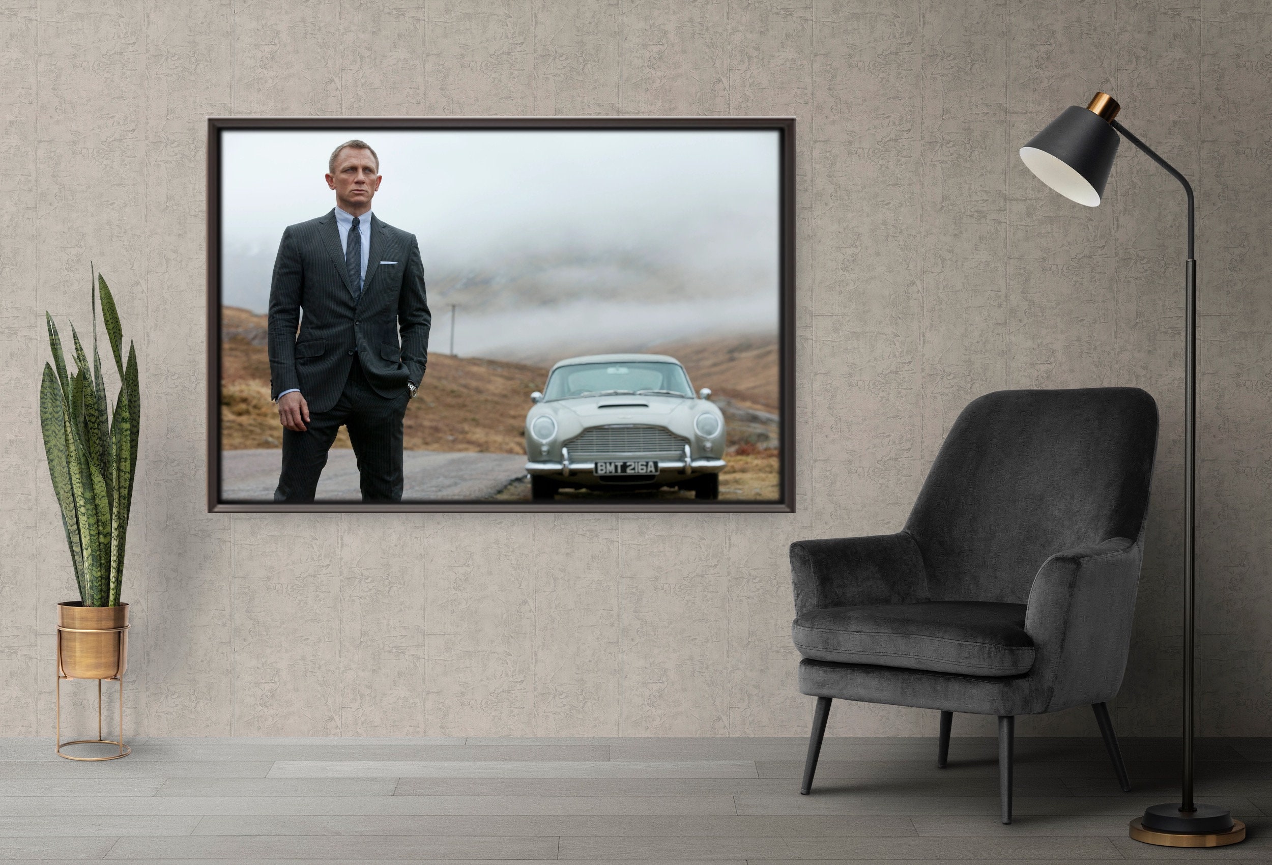 James Bond Canvas/poster, Daniel Craig Wall Art, Classic Car Canvas ...