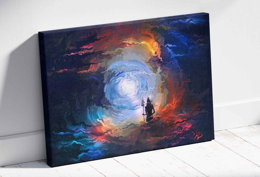 Lord Shiva Painting Canvas/poster, Shiva Abstract Wall Art, Hindu God ...