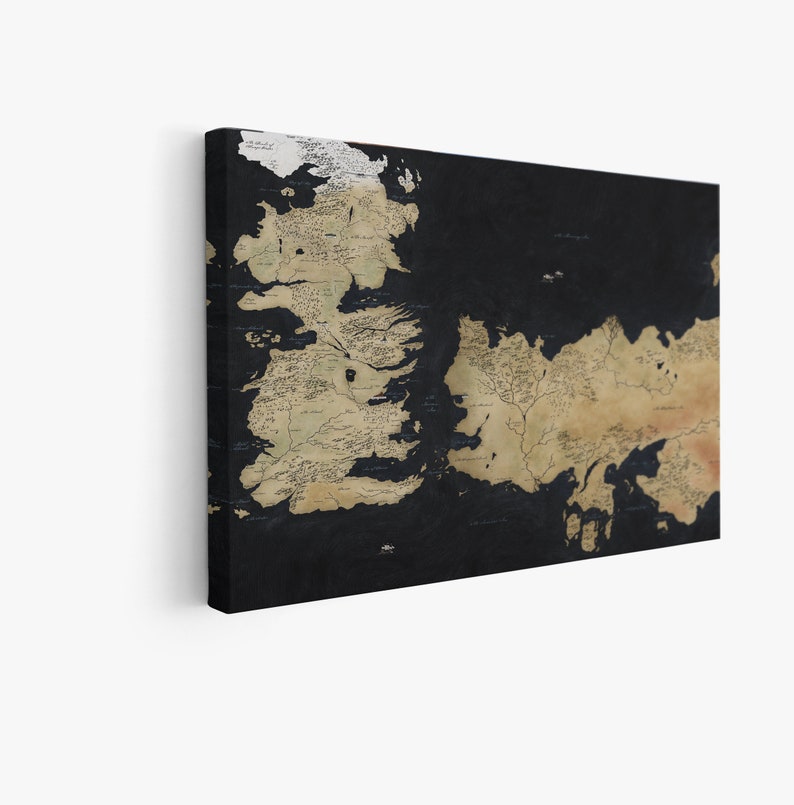 Westeros Map Panoramic Canvas/poster, Game of Thrones Wall Decor ...