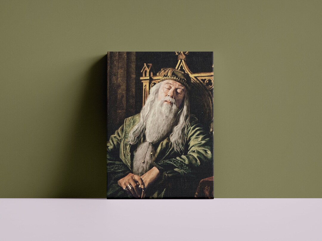 Magical Headmaster Sleeping Wall Art, Hogwarts Professor Art, Wizard ...