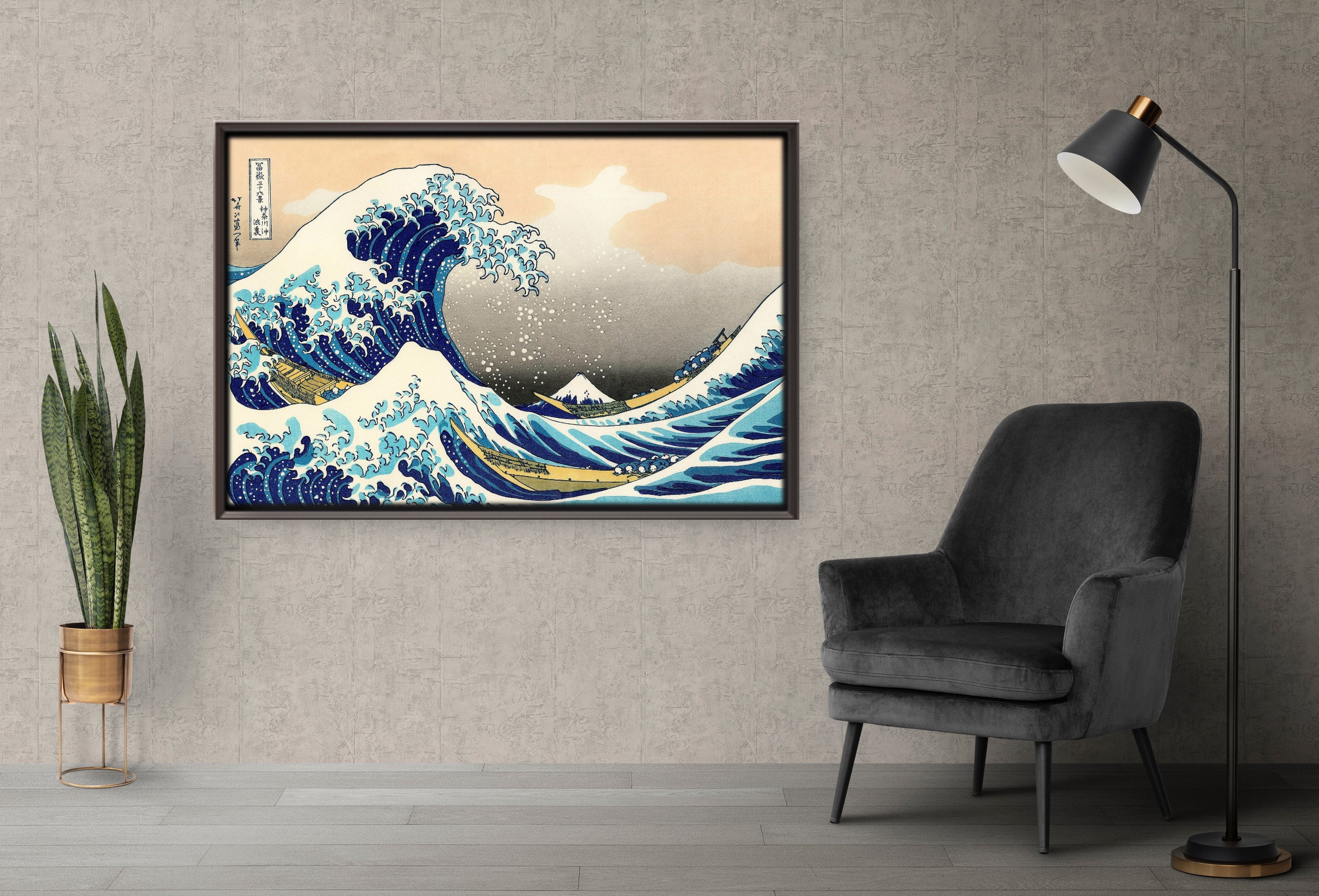 The Great Wave off Kanagawa Hokusai Canvas, Asian Art Reproduction ...