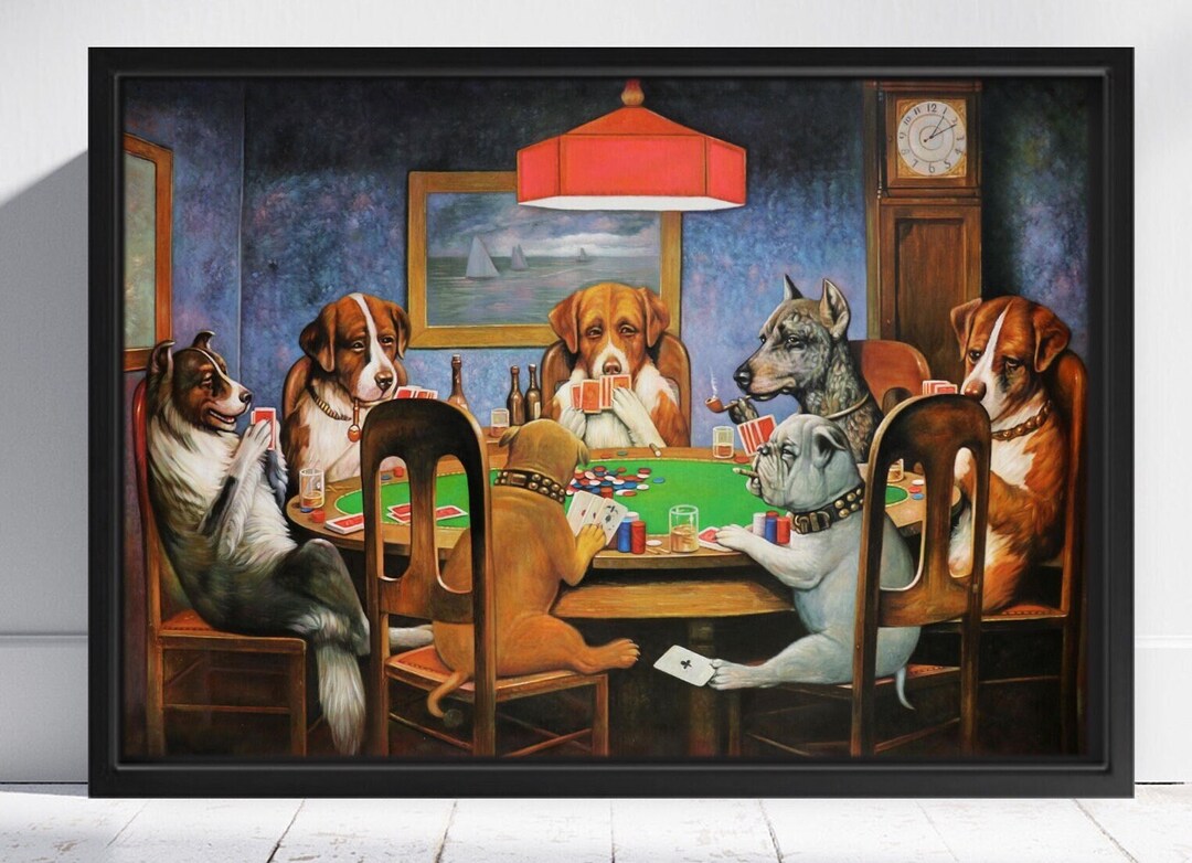 Dogs Playing Poker Canvas/poster, Dogs Wall Decor, Print Poker Posters ...