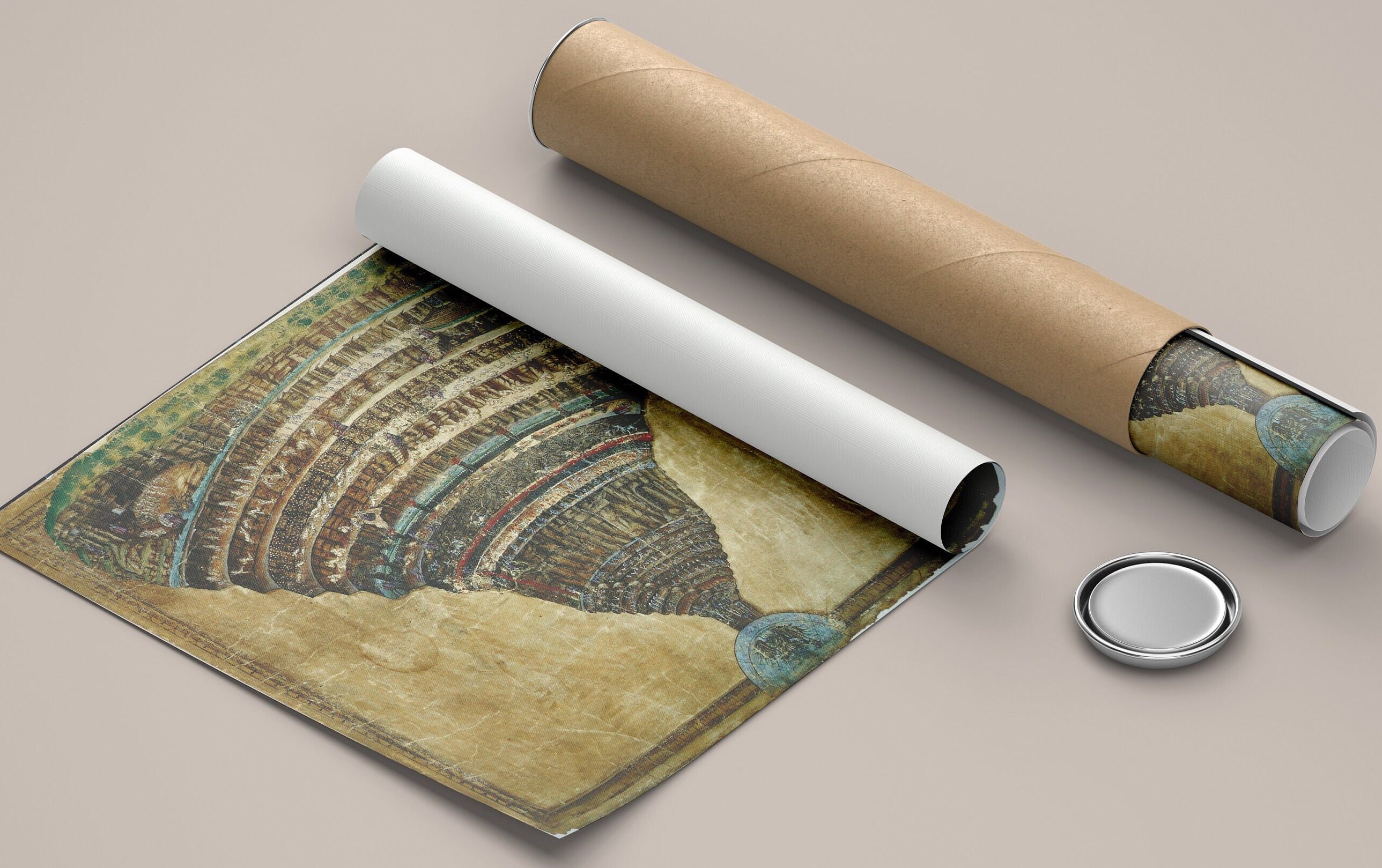 Vintage the Map of Hell Dante Wall Art, Sandro Botticelli Canvas/poster ...