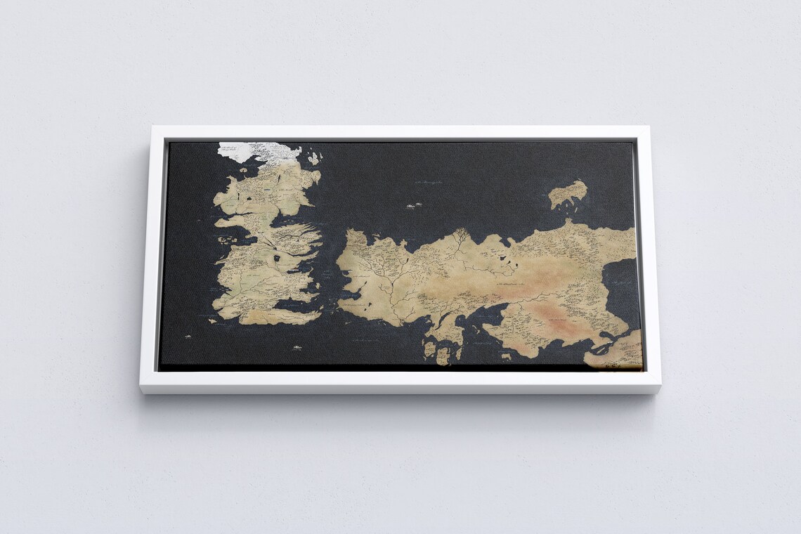 Westeros Map Panoramic Canvas/poster, Game of Thrones Wall Decor ...