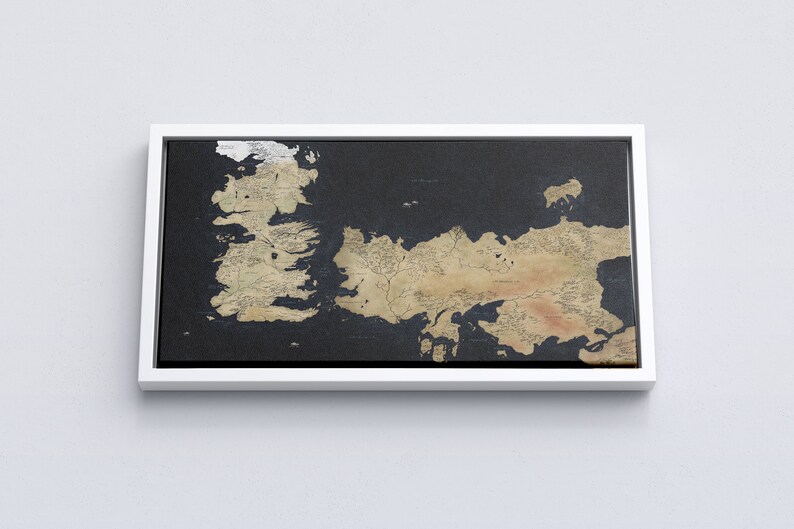 Westeros Map Panoramic Canvas/poster, Game of Thrones Wall Decor ...