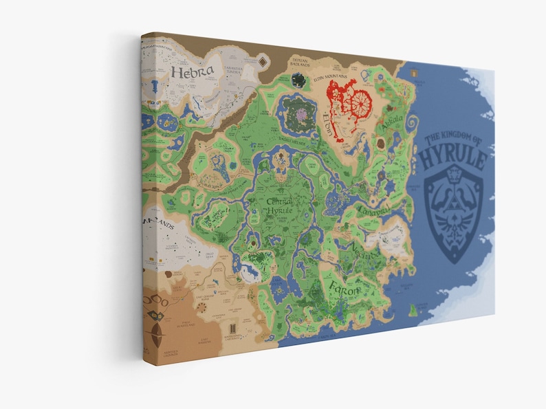 Hyrule Map, Canvas/poster, Legends of Zelda, Map Wall Art, Wall Decor ...