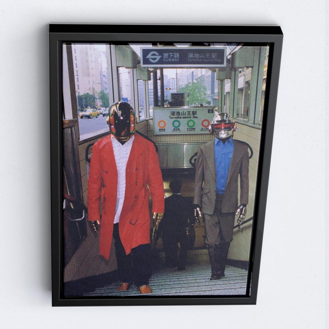 Daft Punk in Tokyo Subway Canvas/poster, Daft Punk Wall Art, Retro ...