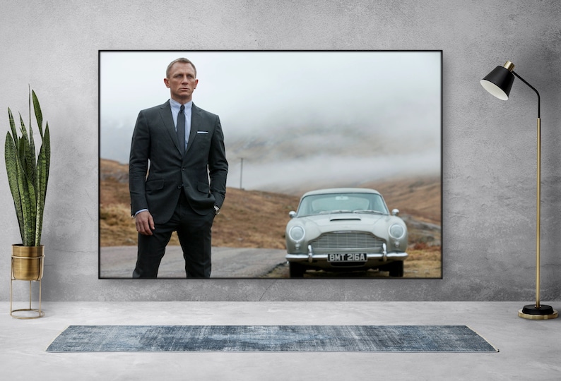 James Bond Canvas/poster, Daniel Craig Wall Art, Classic Car Canvas ...