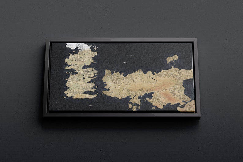 Westeros Map Panoramic Canvas/poster, Game of Thrones Wall Decor ...