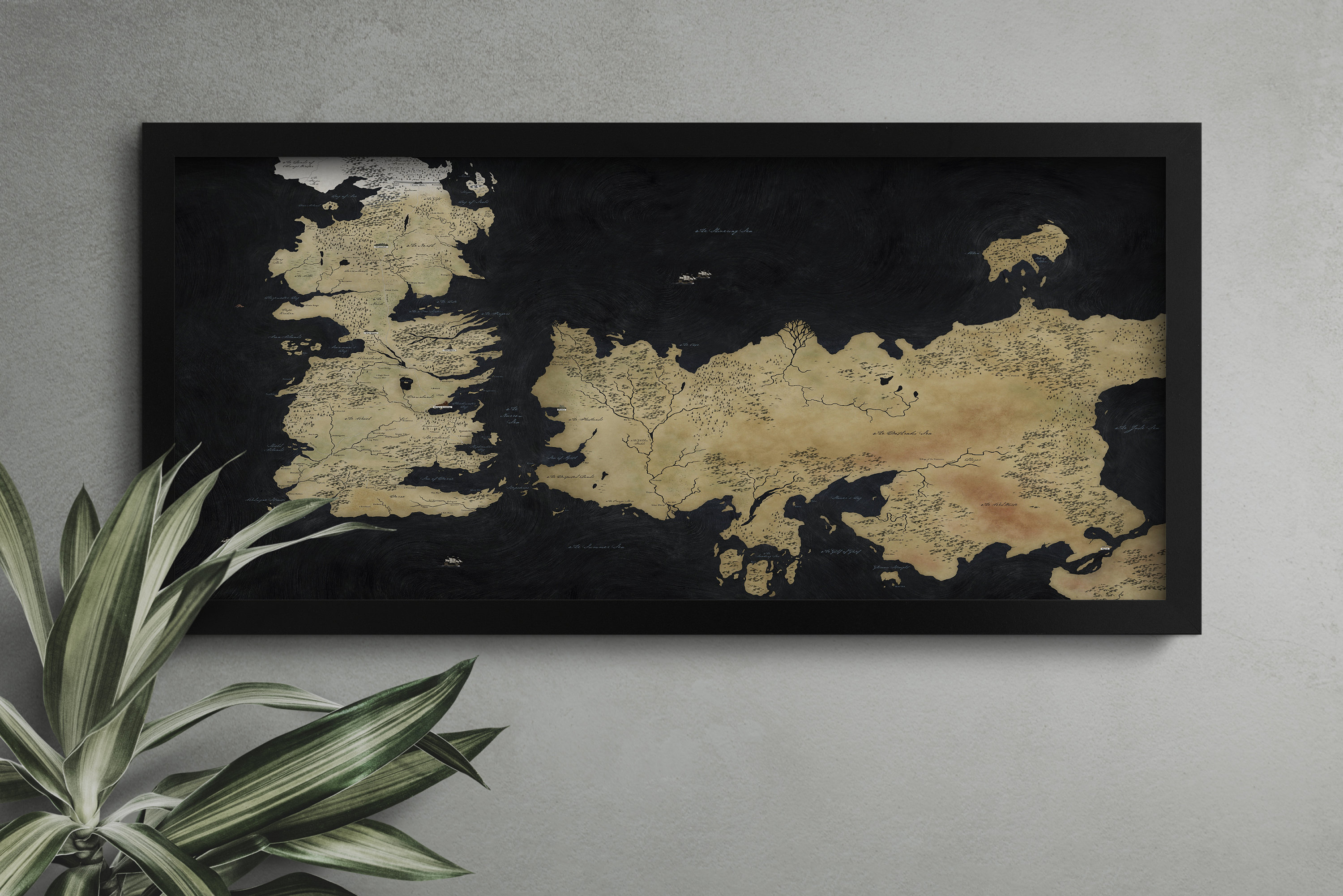 Westeros Map Panoramic Canvas/poster, Game of Thrones Wall Decor ...