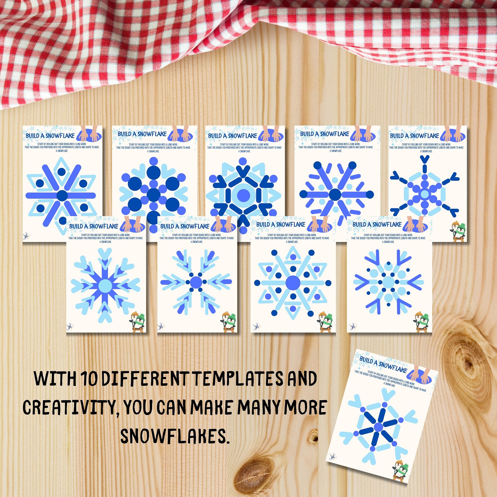 Snowflakes Play Dough Mats Printable Montessori Winter Activities ...