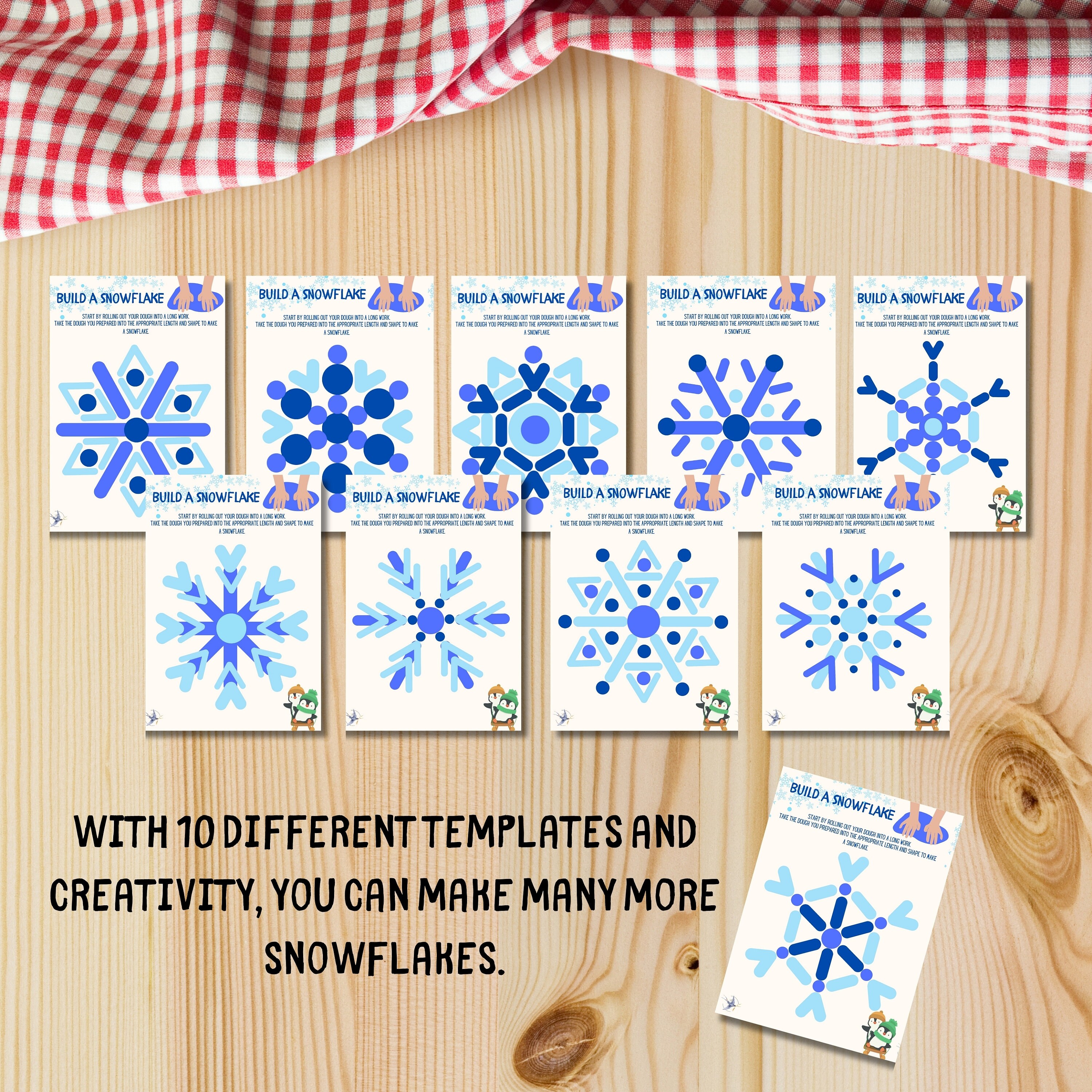 Snowflakes Play Dough Mats Printable Montessori Winter Activities ...
