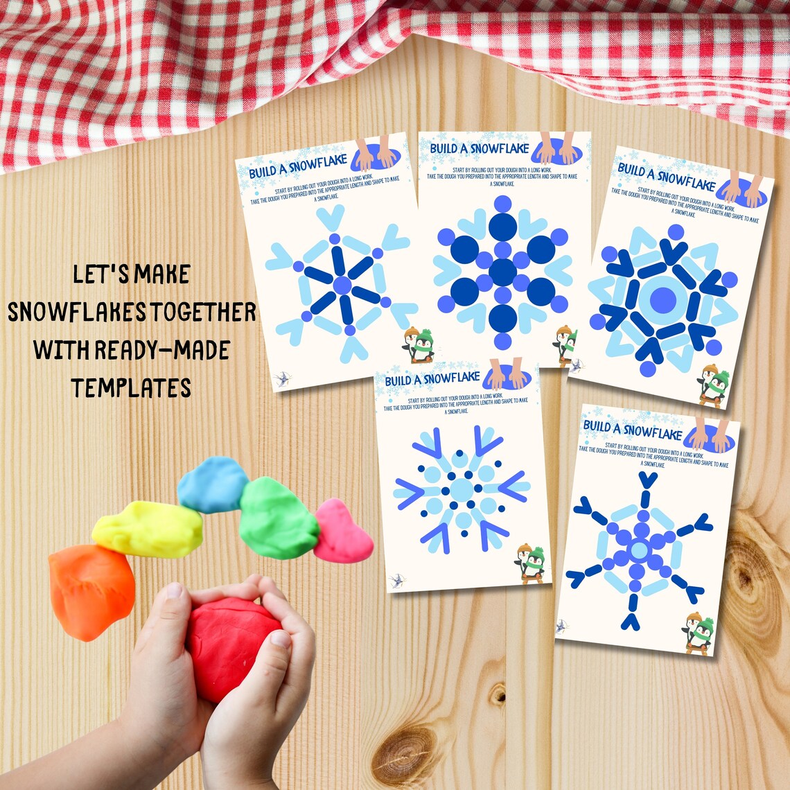 Snowflakes Play Dough Mats Printable Montessori Winter Activities ...