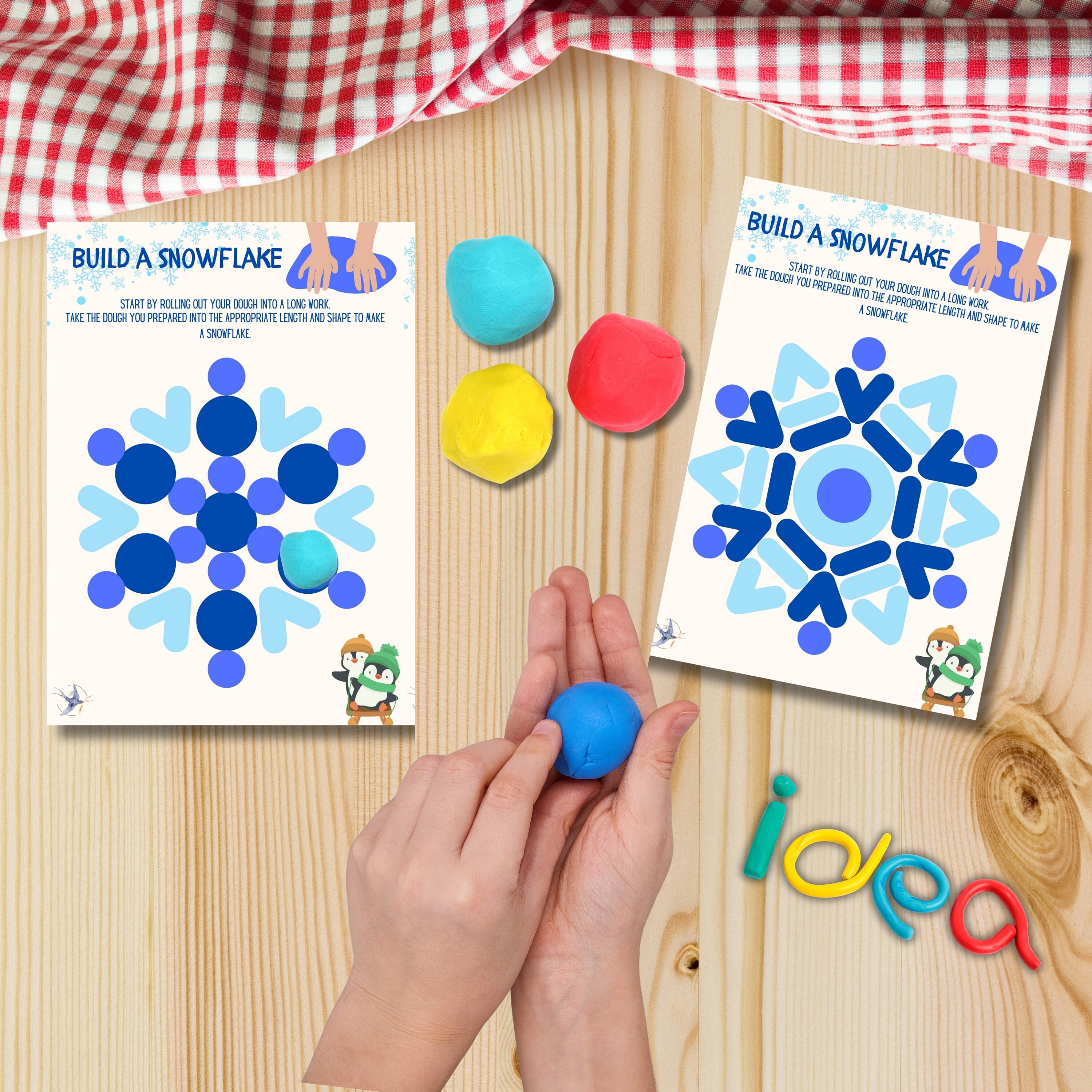 Snowflakes Play Dough Mats Printable Montessori Winter Activities ...