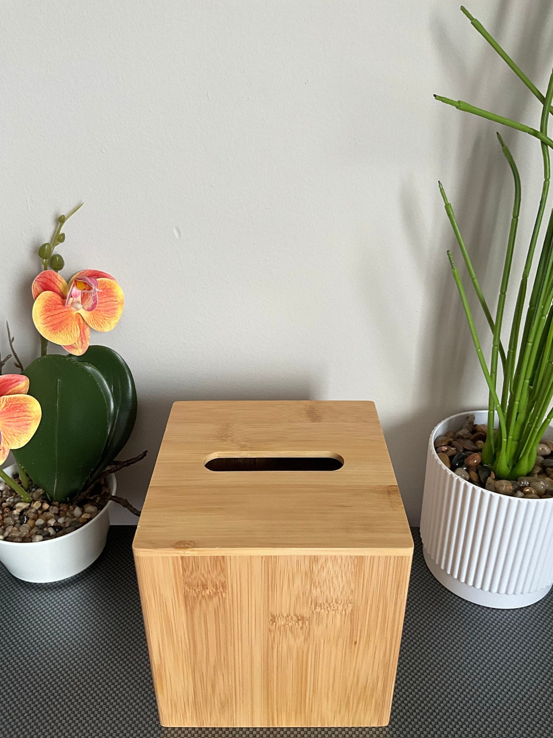 Bamboo Tissue Box Cover Upright Square Napkin Holder Boutique - Etsy