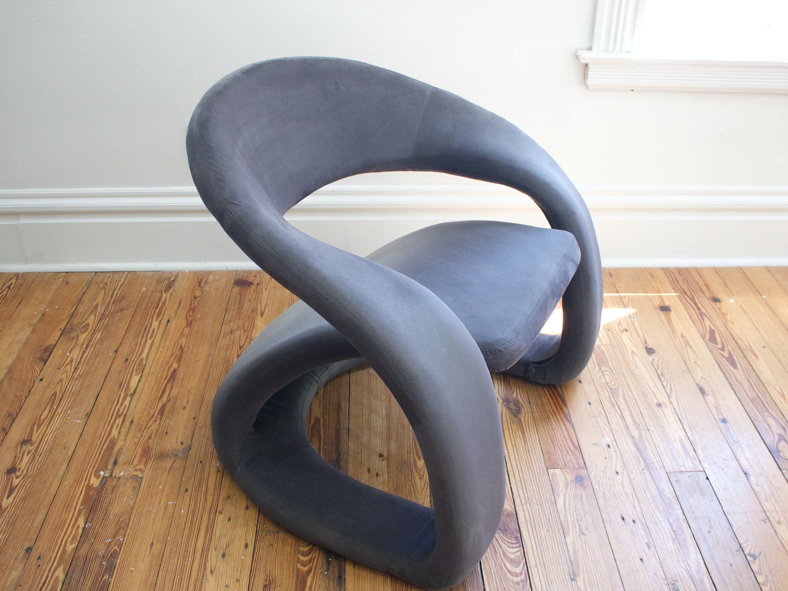 Y2K Grey Suede Postmodern Cantilever Jaymar Tongue Lounge Chairs ...