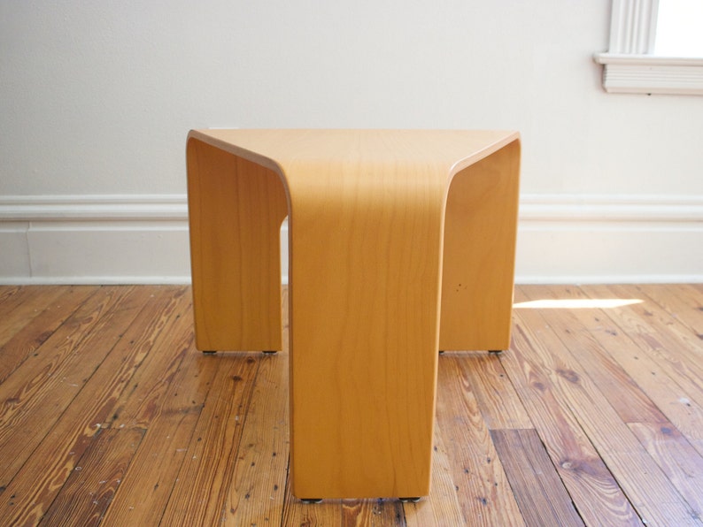 Danish Ekornes Stressless Beechwood Triangle Side Table Mid Century ...