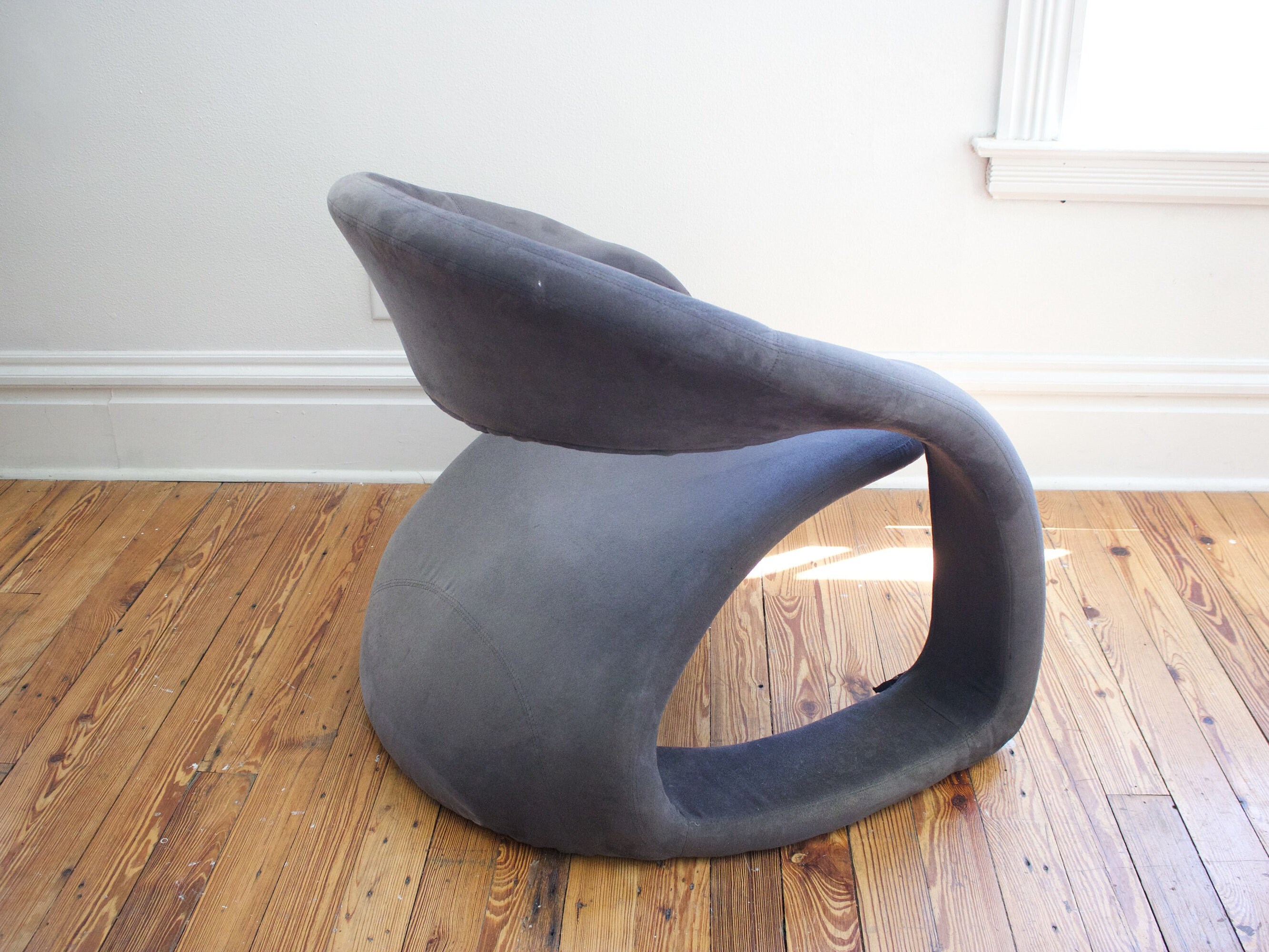 Y2K Grey Suede Postmodern Cantilever Jaymar Tongue Lounge Chairs ...