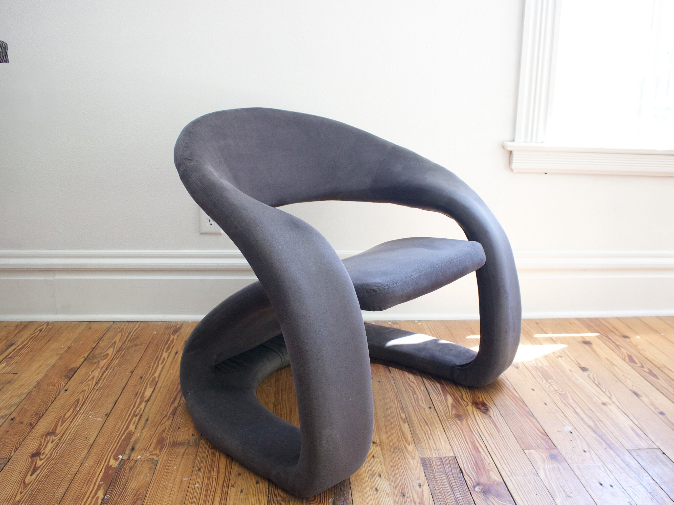 Y2K Grey Suede Postmodern Cantilever Jaymar Tongue Lounge Chairs ...