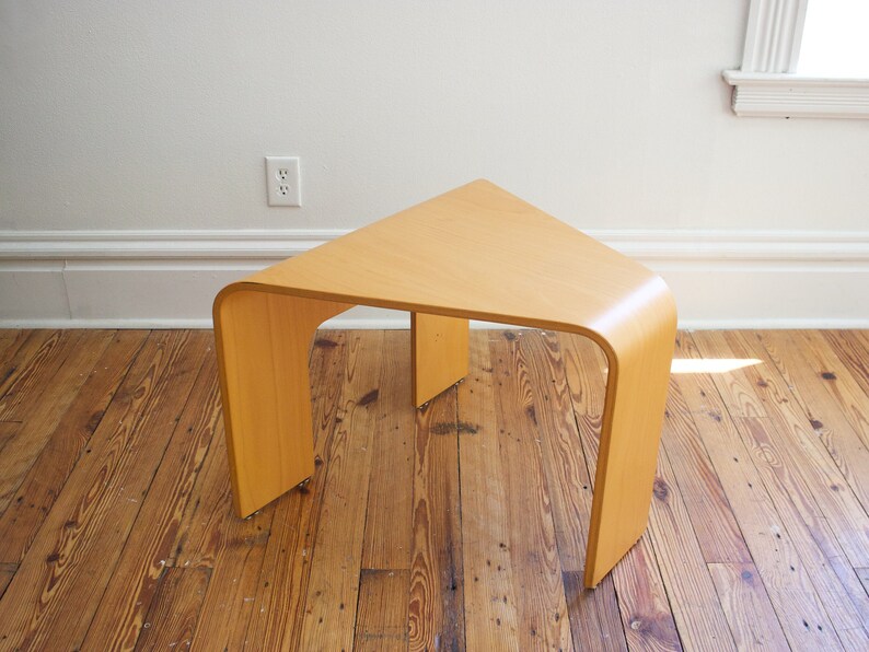 Danish Ekornes Stressless Beechwood Triangle Side Table Mid Century ...