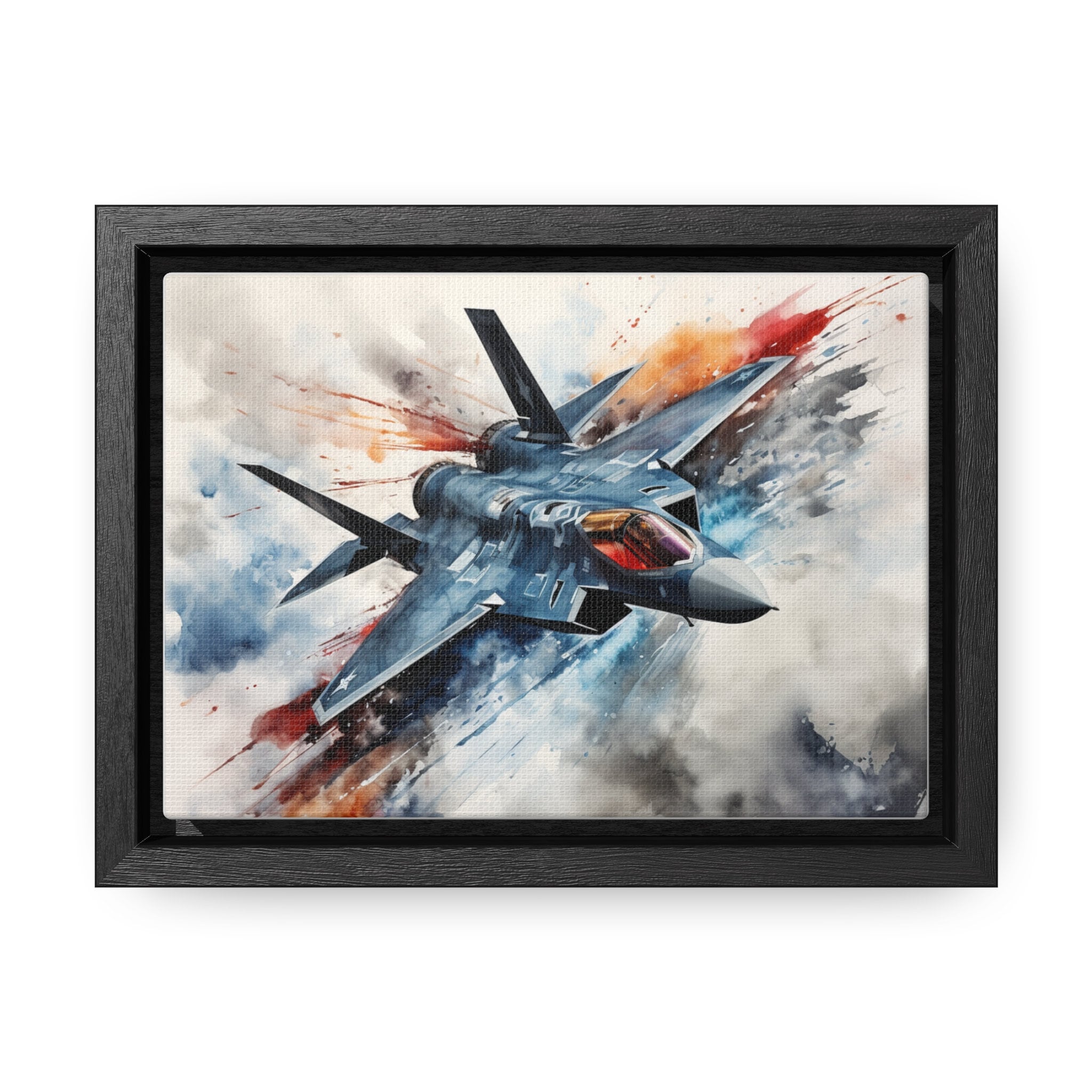 The Chase F-35 Fighter Jet Watercolor Framed Print - Gallery Canvas ...
