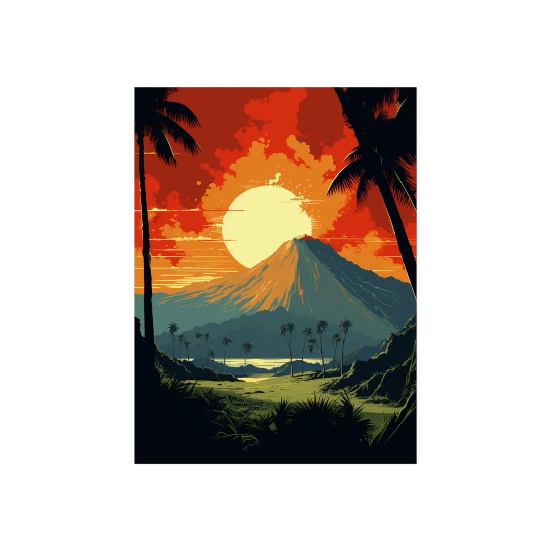 Hawaii Volcanoes National Park Landscape Wall Art Nature Poster Print ...