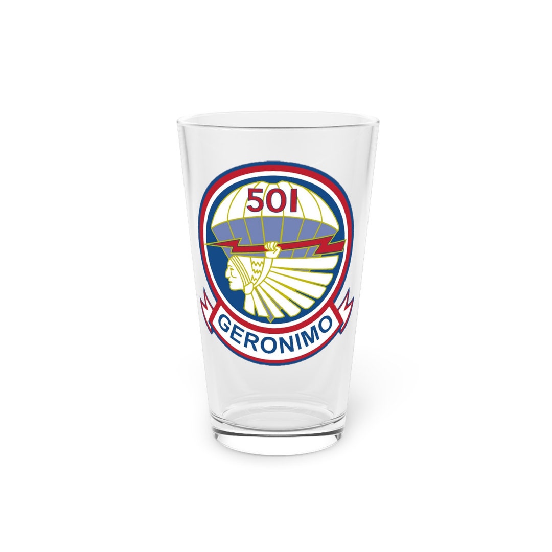 Army 501st Parachute Infantry Regiment 501st PIR Geronimo! Pint Glass ...