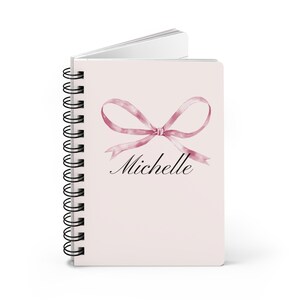 Personalized Pink Bow Journal Customize Coquette Pink Notebook Gift for ...
