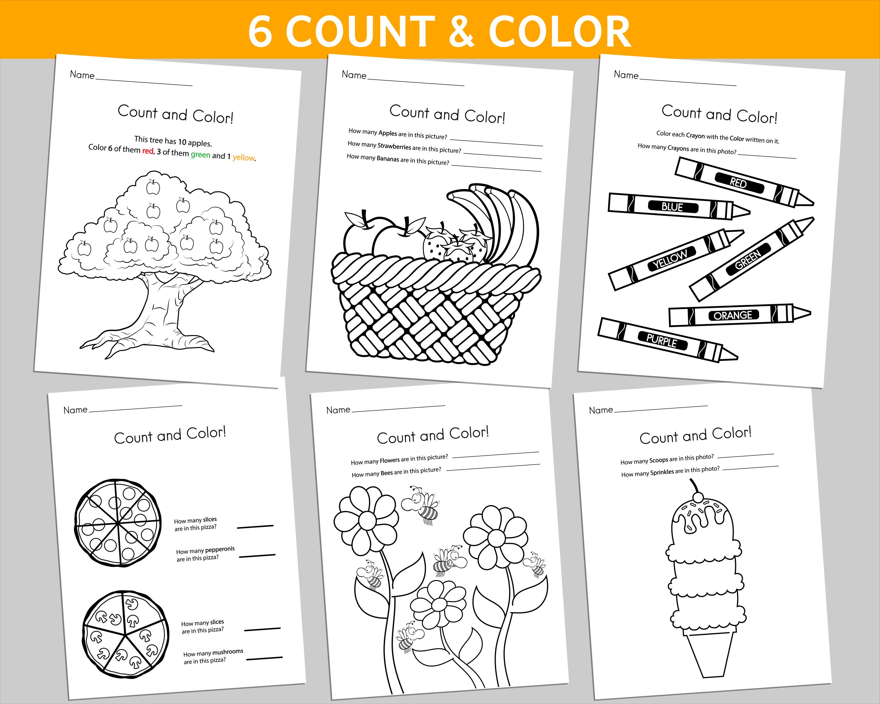 50 Math Mastery Worksheets for Preschool & Kindergarten | Addition ...
